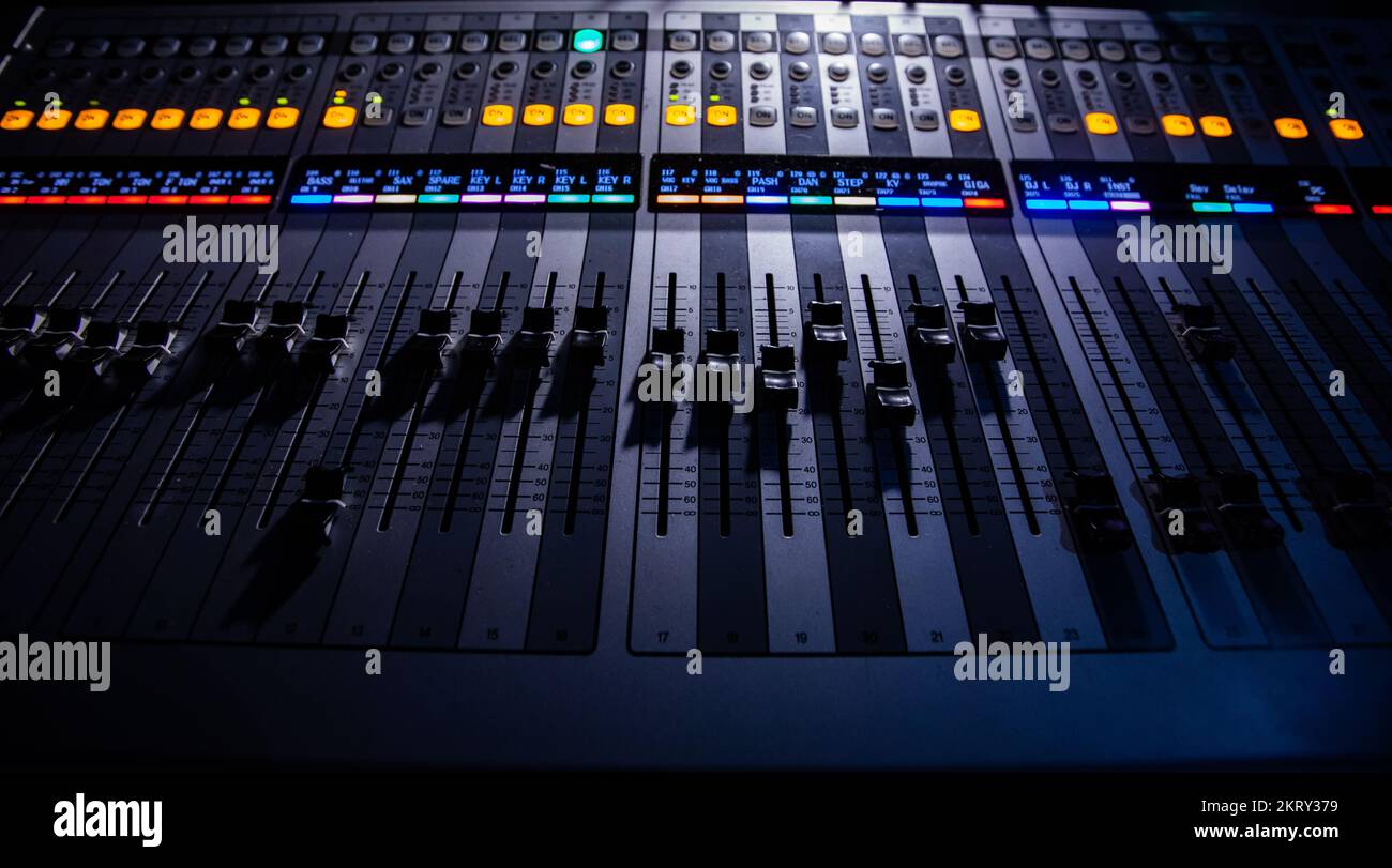 Closeup of sound control panel for design purpose Stock Photo - Alamy