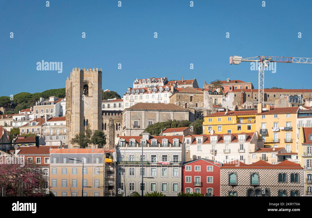 Lisbon street tower crane hi-res stock photography and images - Alamy