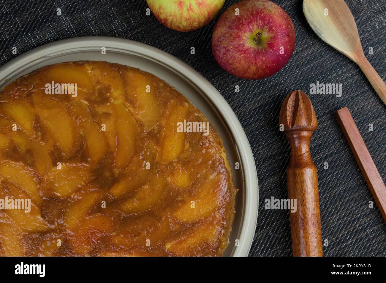 Brazilian apple pie, sweet very famous in Brazil on the wood table ...