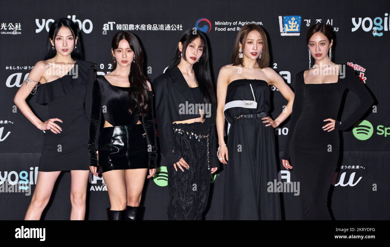 Osaka, Japan. 29th Nov, 2022. K-pop group KARA attend a red carpet event of the 2022 MAMA (Mnet ...