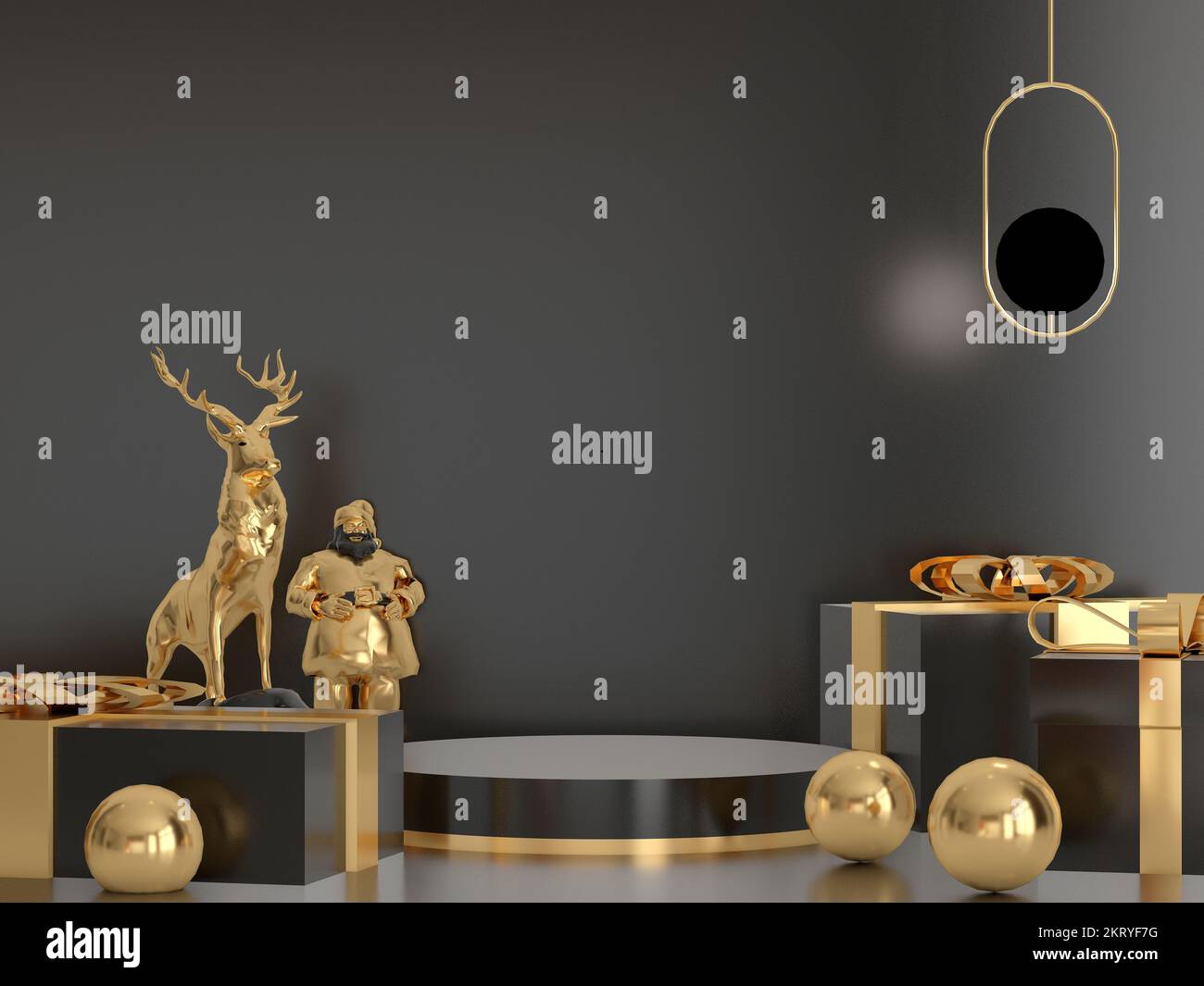 christmas pedestal podium concept. scene with christmas object and ...