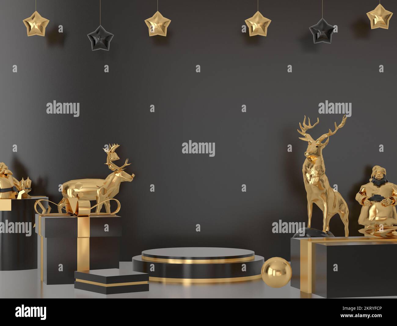 christmas pedestal podium concept. scene with christmas object and ...