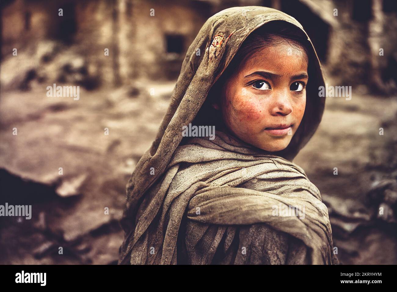 Sad girl house middle east hi-res stock photography and images - Alamy