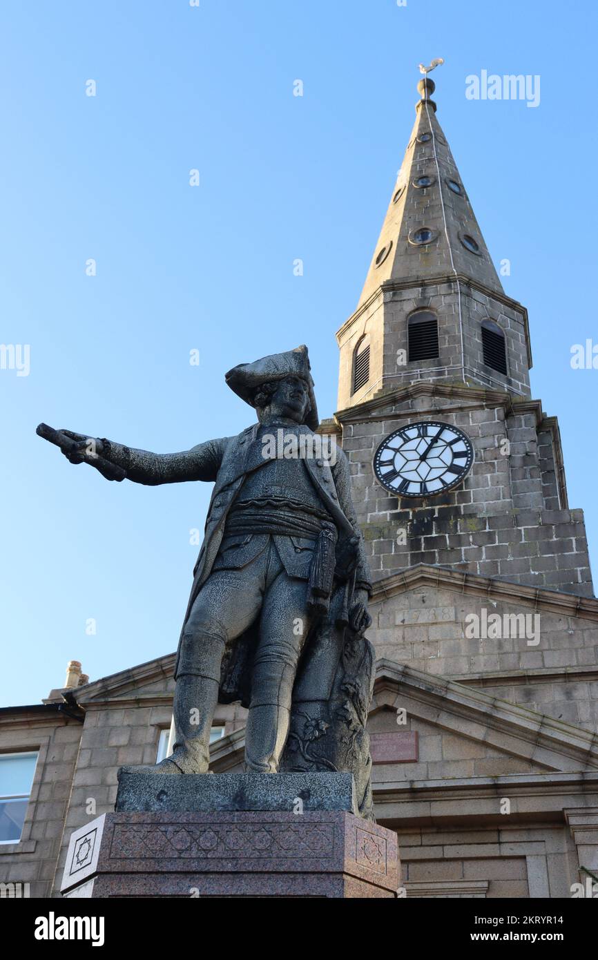 Rooftops , spires and monuments in Peterhead Stock Photo - Alamy