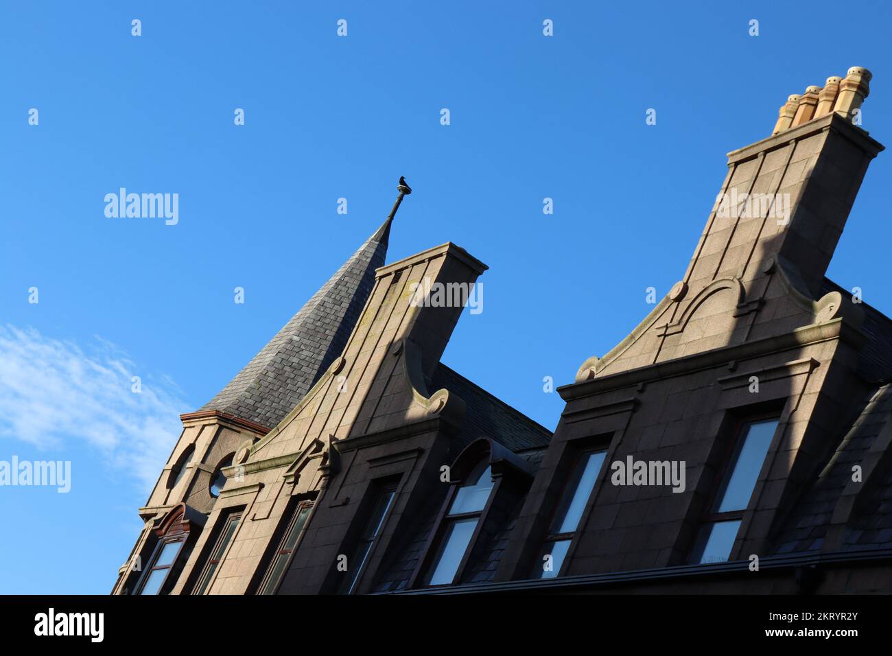Rooftops , spires and monuments in Peterhead Stock Photo - Alamy