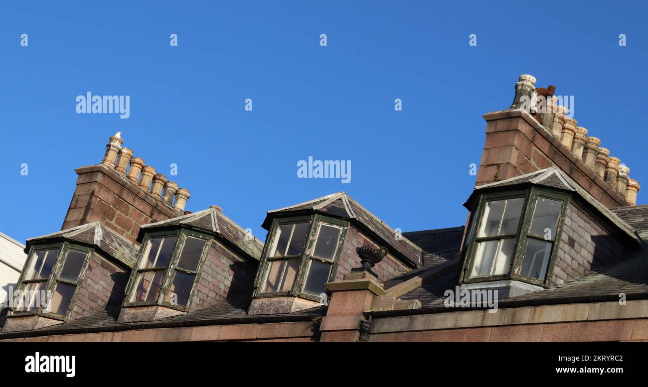 Rooftops , spires and monuments in Peterhead Stock Photo - Alamy