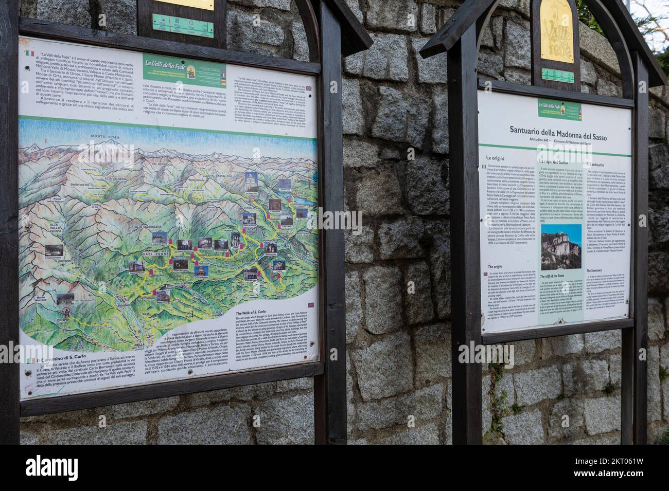 naturalistic signs, madonna del sasso, italy Stock Photo - Alamy