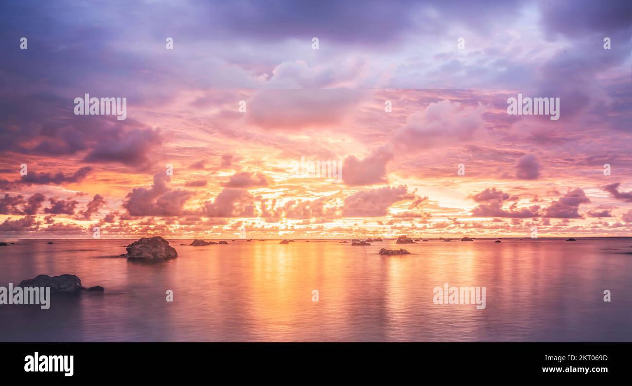 evening sea , beautiful sunset evening coast sea background nature ...