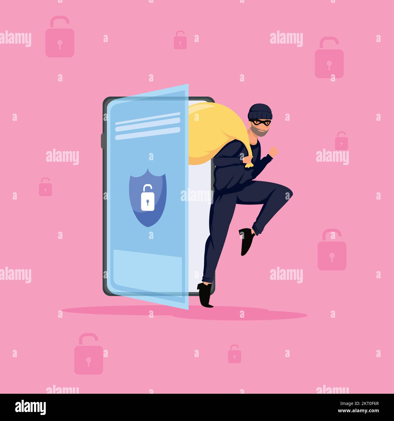hacker attack smartphone cyber security Stock Vector Image & Art - Alamy