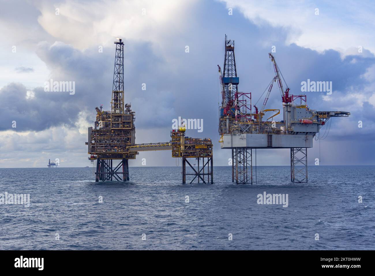 Oil installation on the UK sector in the North Sea Stock Photo - Alamy