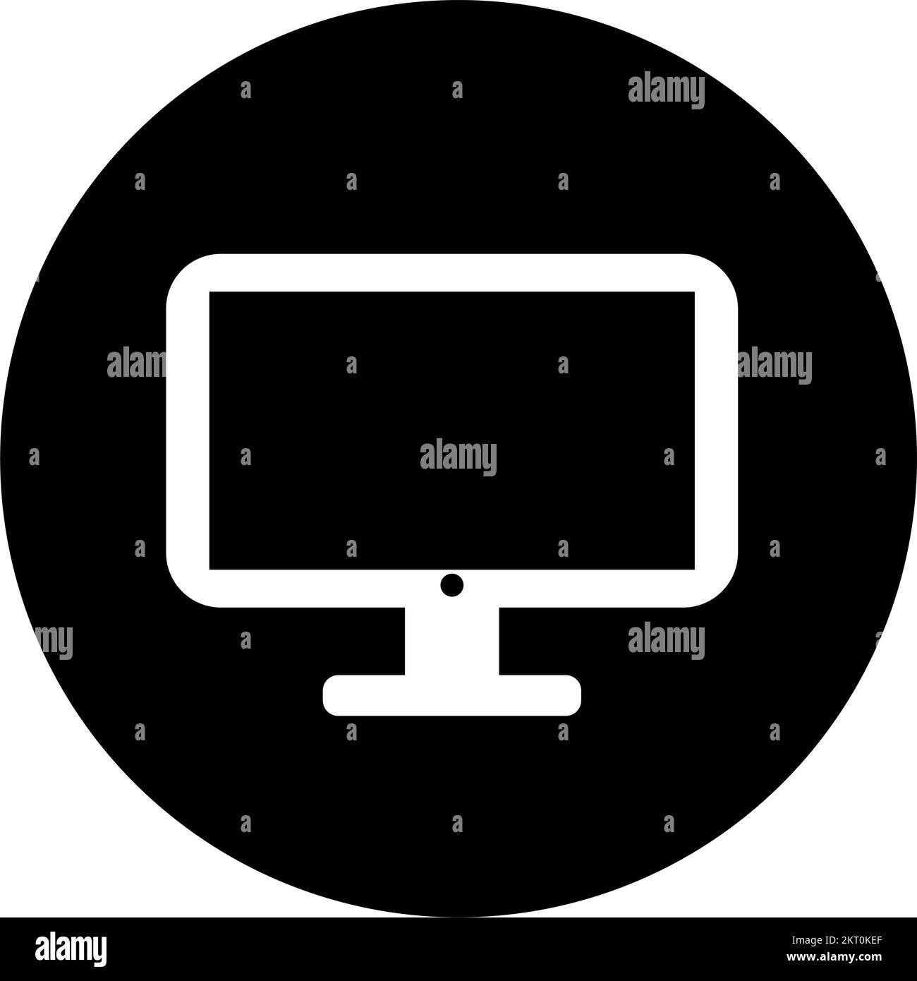 Black and white computer icon, icon with computer monitor Stock Vector ...