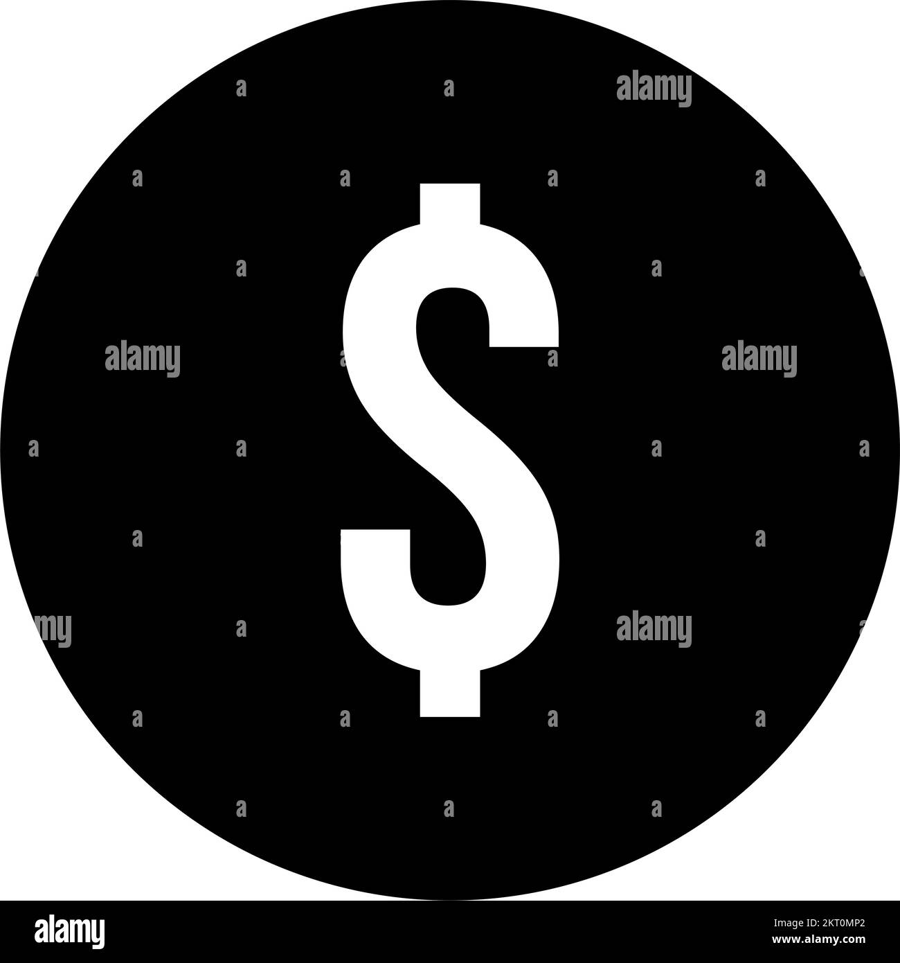 Dollar icon in black and white, button with dollar sign, icon ...