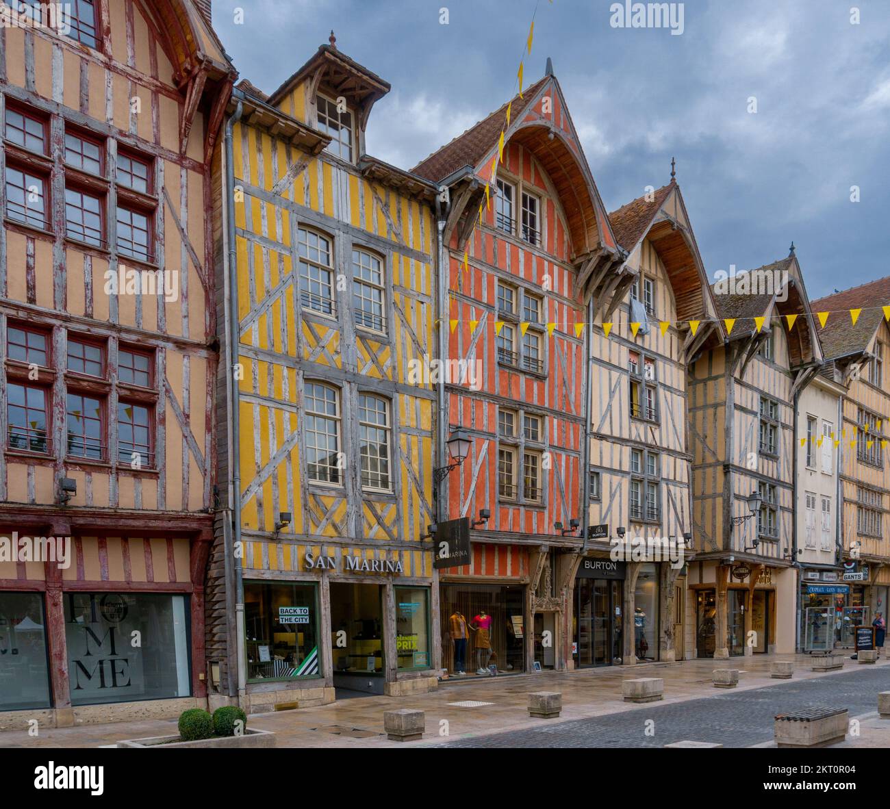 Troyes, France- 13 September, 2022: medieval half-timbered houses in ...