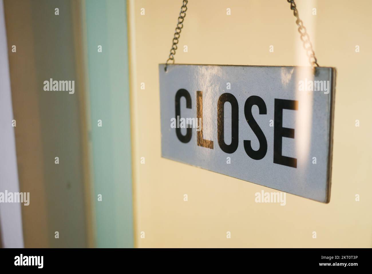 Open Sign on Store Front with copy space Stock Photo - Alamy