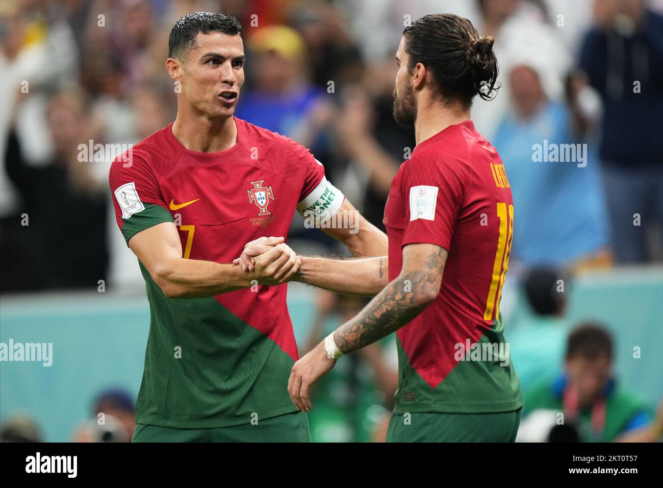 Cristiano Ronaldo and Ruben Neves of Portugal during the FIFA World Cup ...