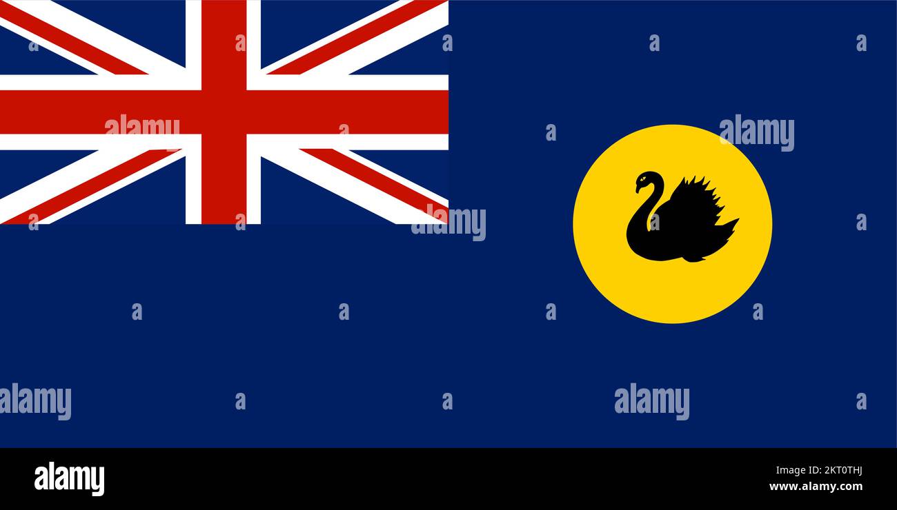 Flag of Western Australia, WA (Commonwealth of Australia) yellow disc ...