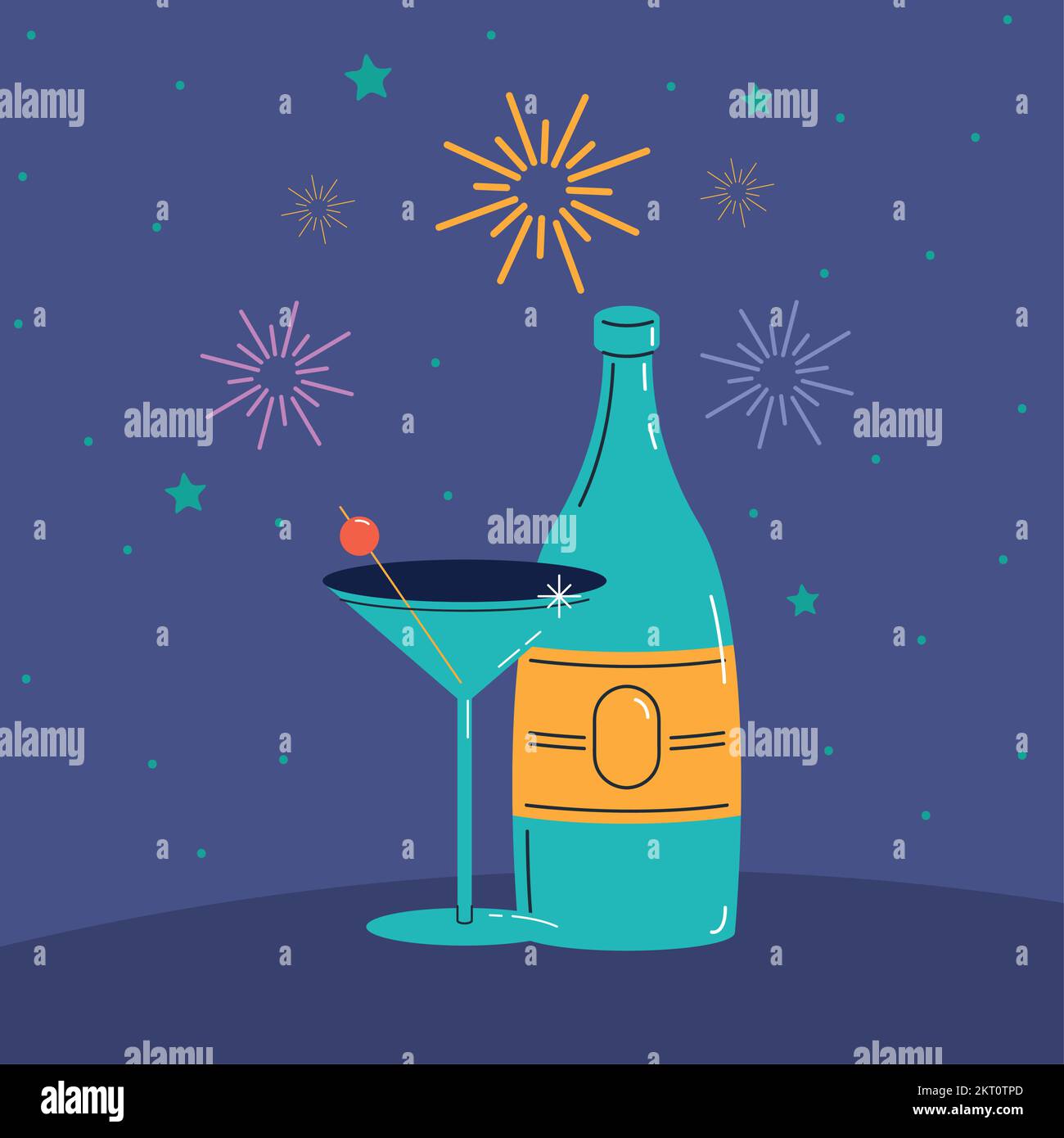 champagne cup and bottle celebration icon Stock Vector Image & Art - Alamy