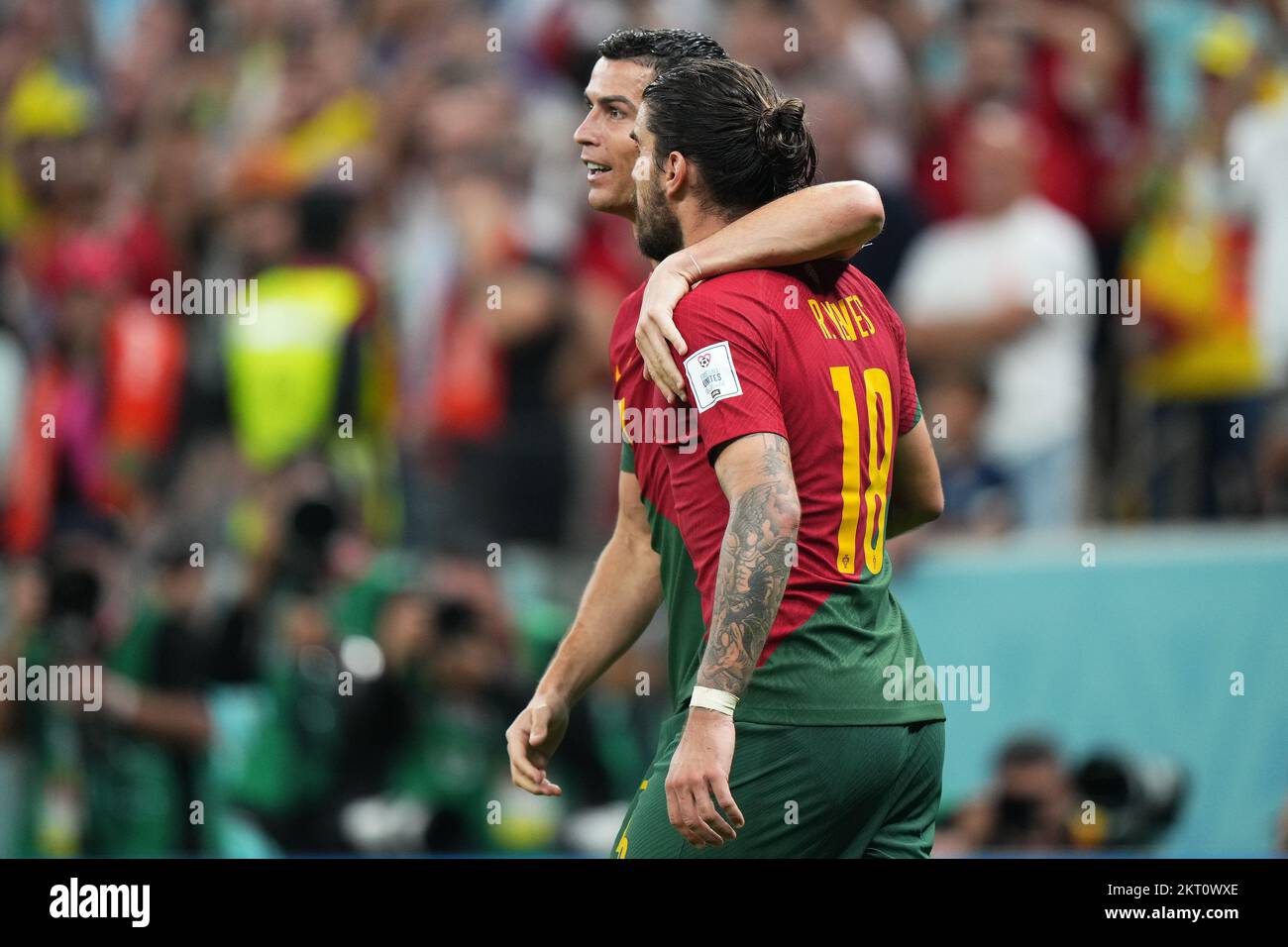 Cristiano Ronaldo and Ruben Neves of Portugal during the FIFA World Cup ...