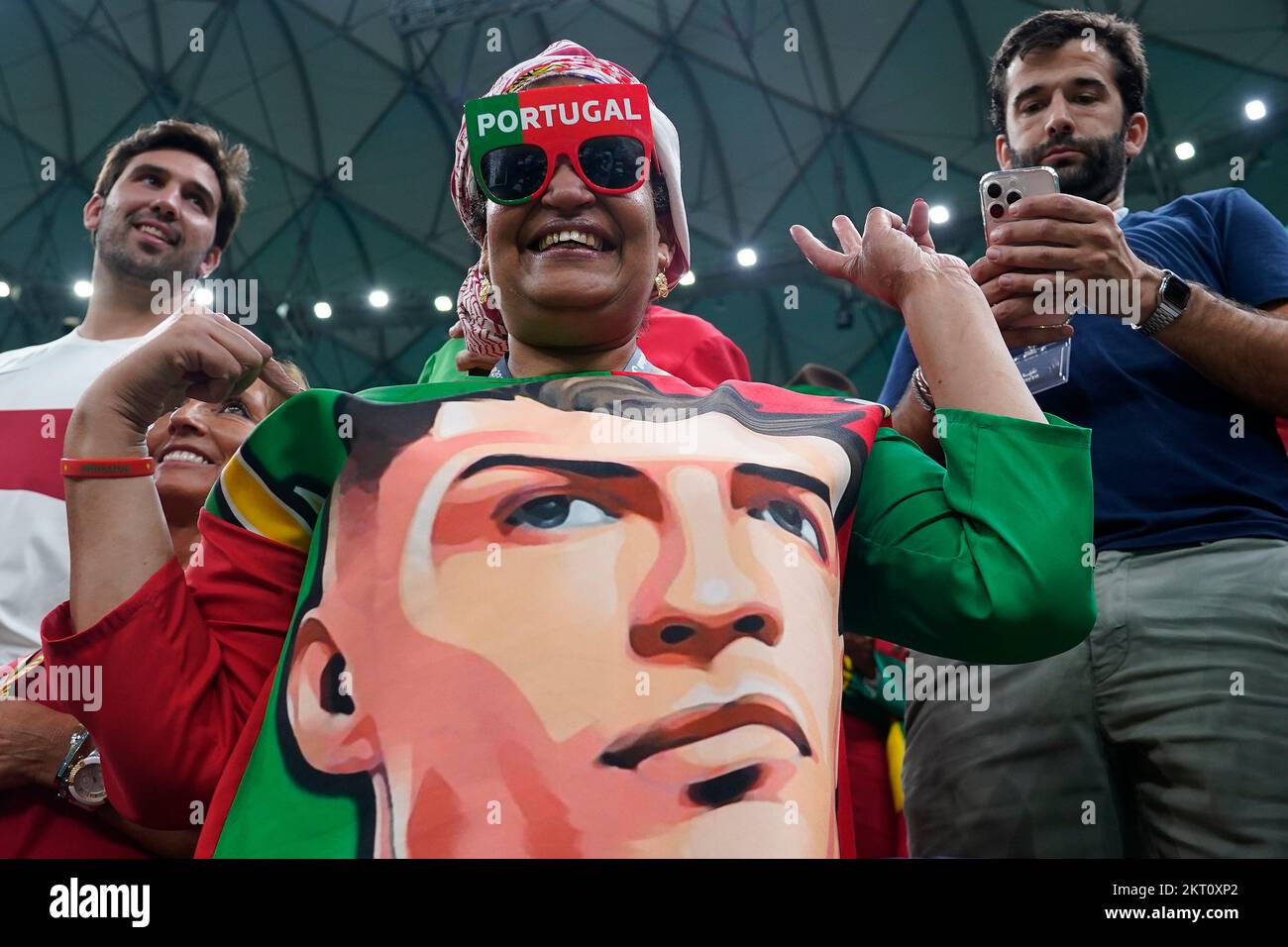 Portugal fan with a Cristiano Ronaldo face during the FIFA World Cup ...