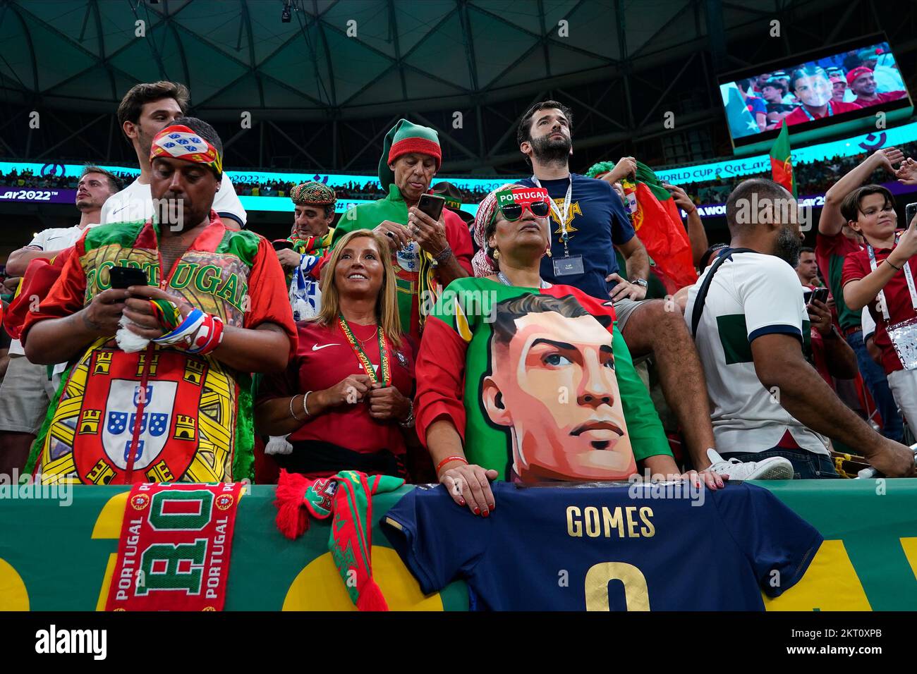 Portugal fan with a Cristiano Ronaldo face during the FIFA World Cup ...