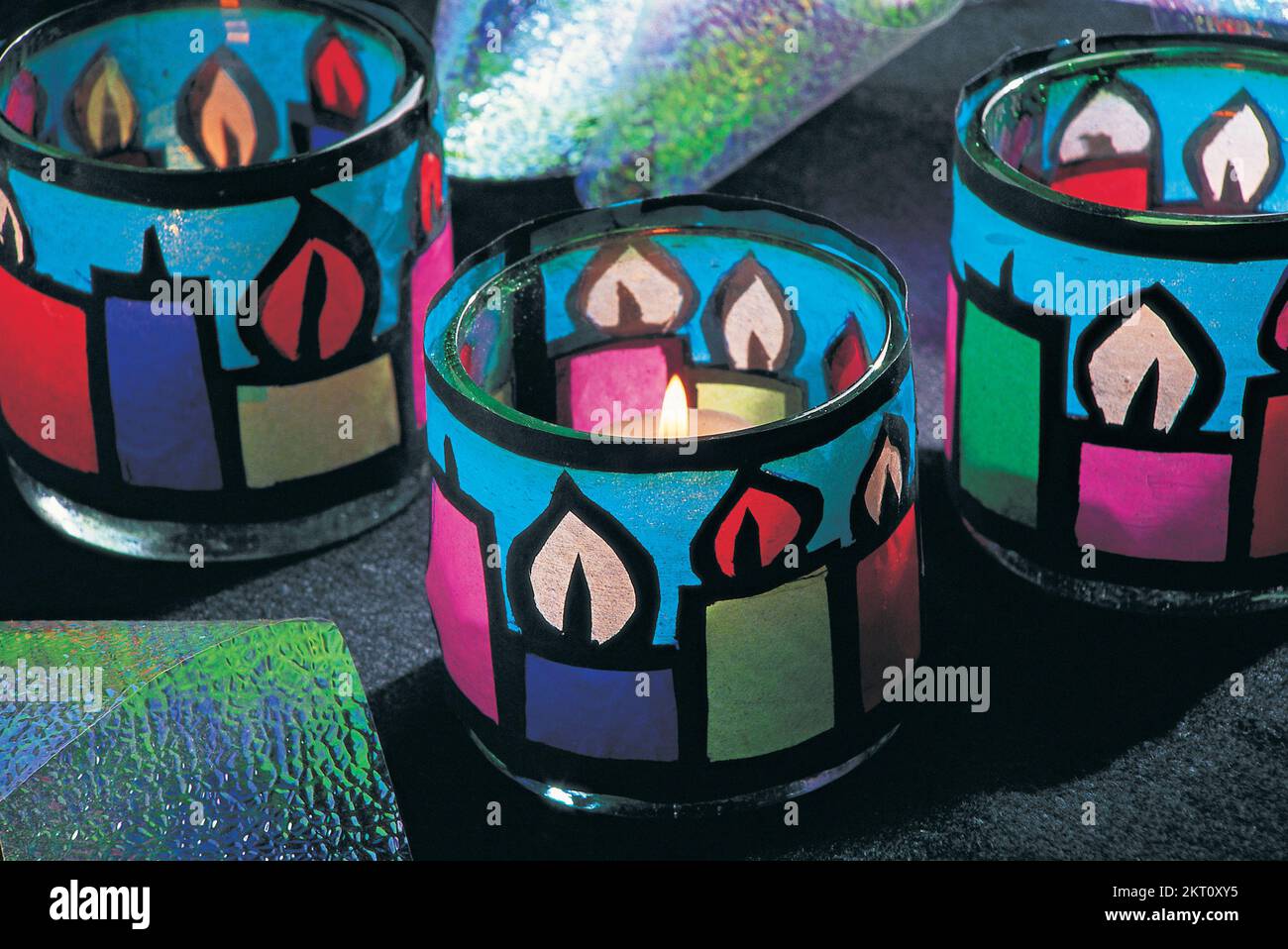 Stained Glass Candle holders Stock Photo - Alamy