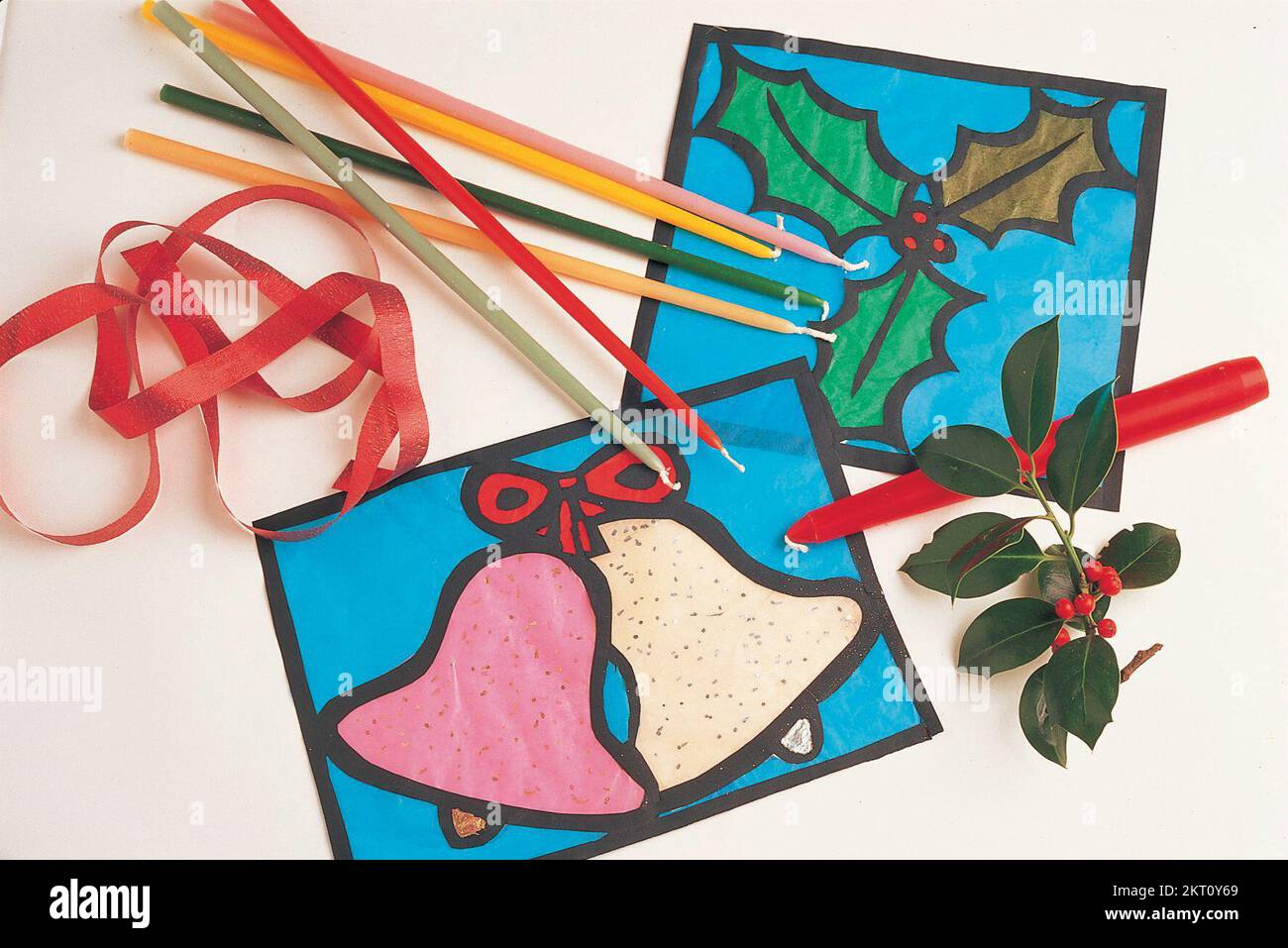 A selection of materials for the Stained Glass decoration Stock Photo ...