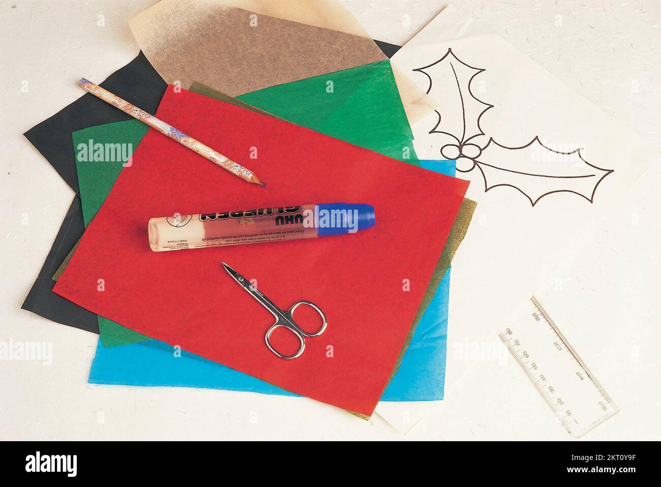 A selection of materials for the Stained Glass decoration Stock Photo ...