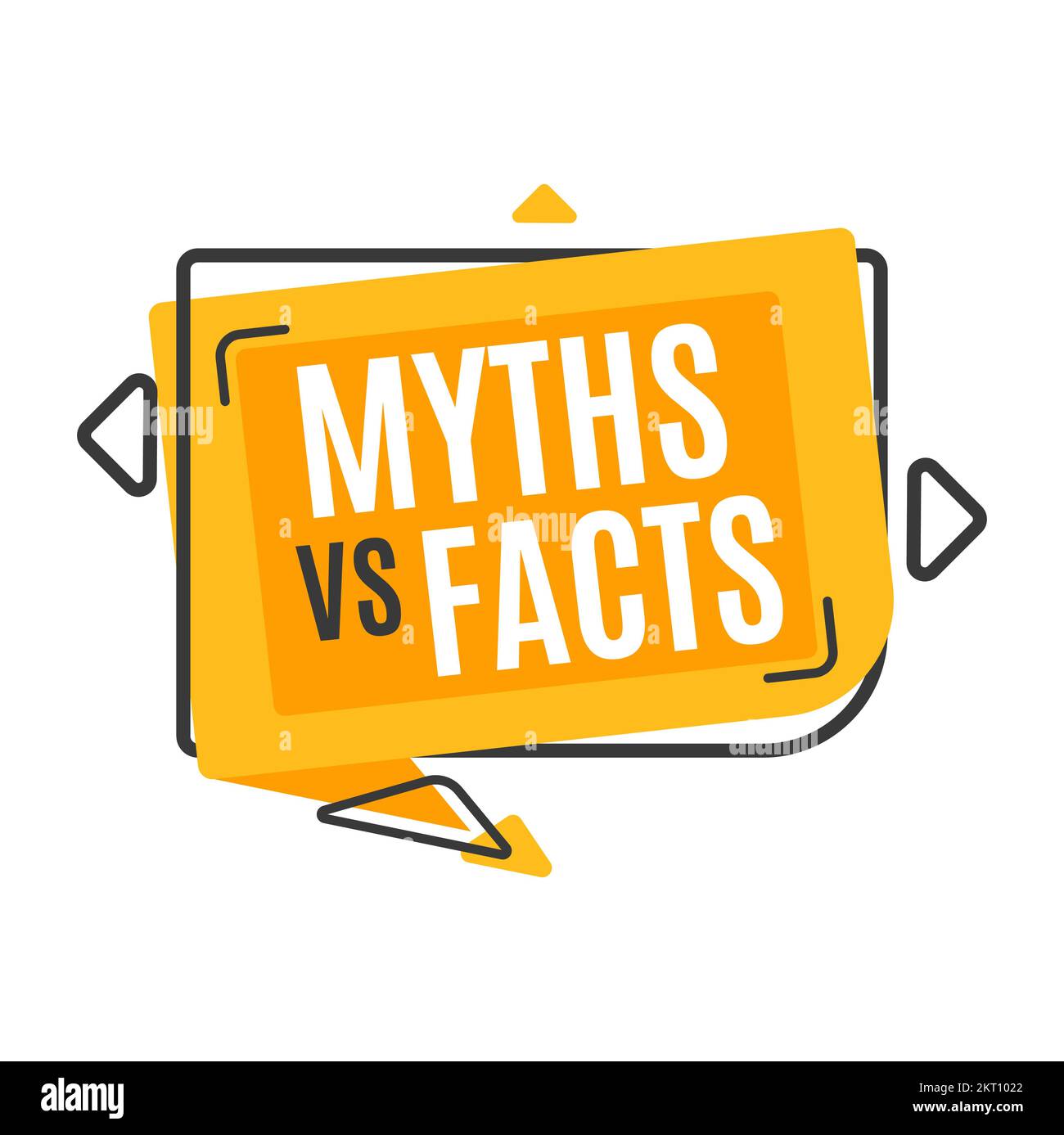 Myths vs facts icon. Truth and false vector speech bubble of true and ...