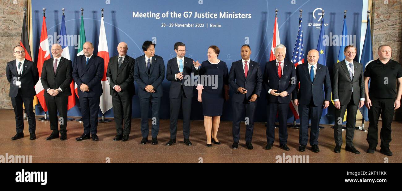 Berlin, Germany. 29 November 2022, Berlin: The participants of the G7 ...