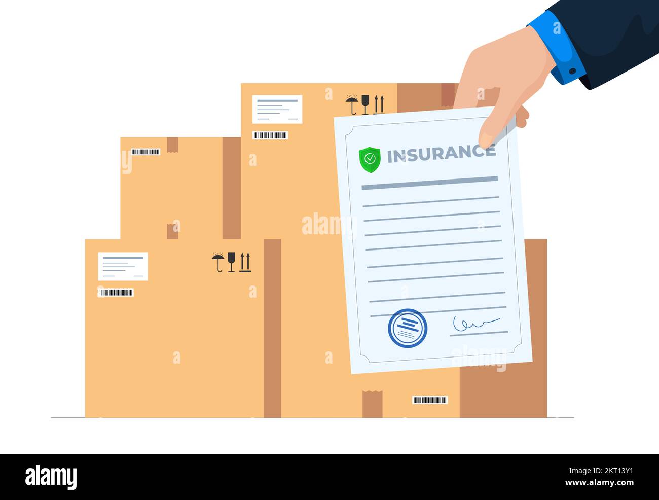 Freight cargo delivery insurance concept. Parcel package transportation ...