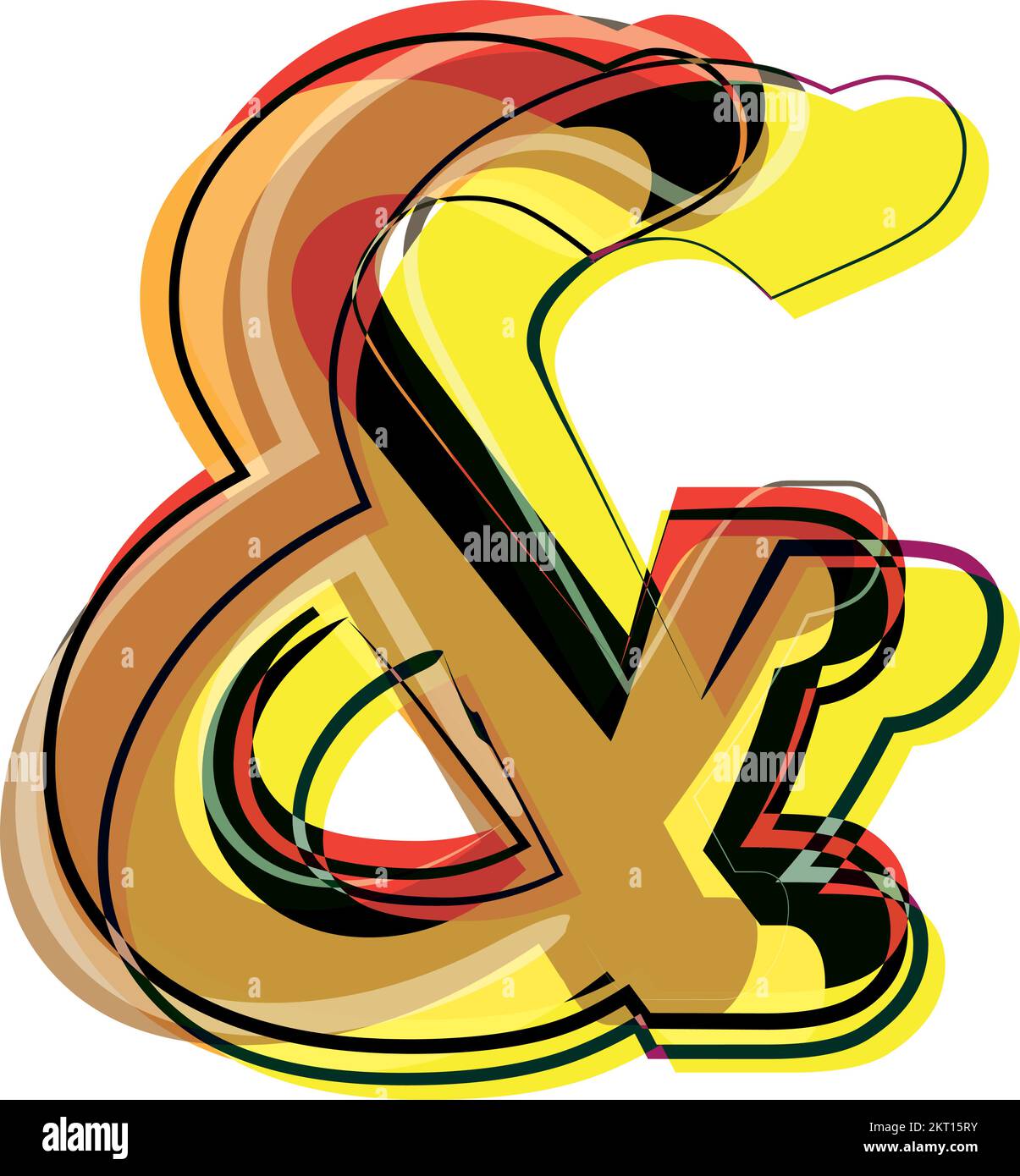 Abstract Doodle Ampersand Symbol Vector illustration Stock Vector Image ...