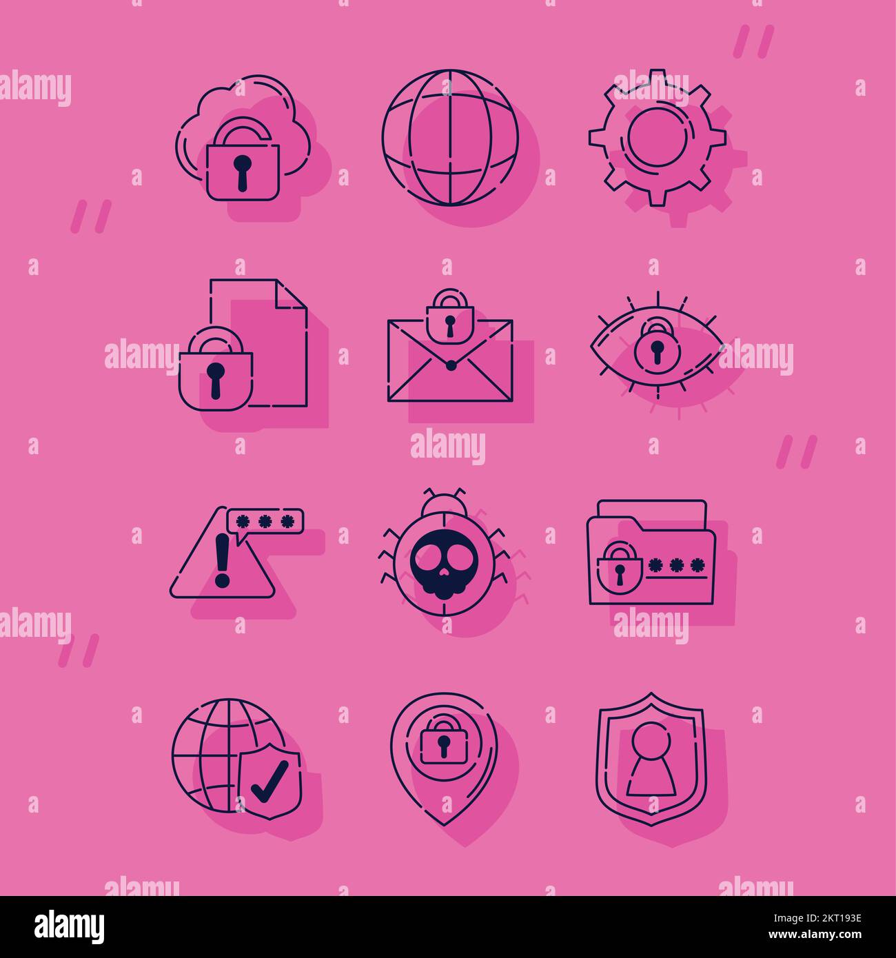 twelve cyber security set icons Stock Vector Image & Art - Alamy