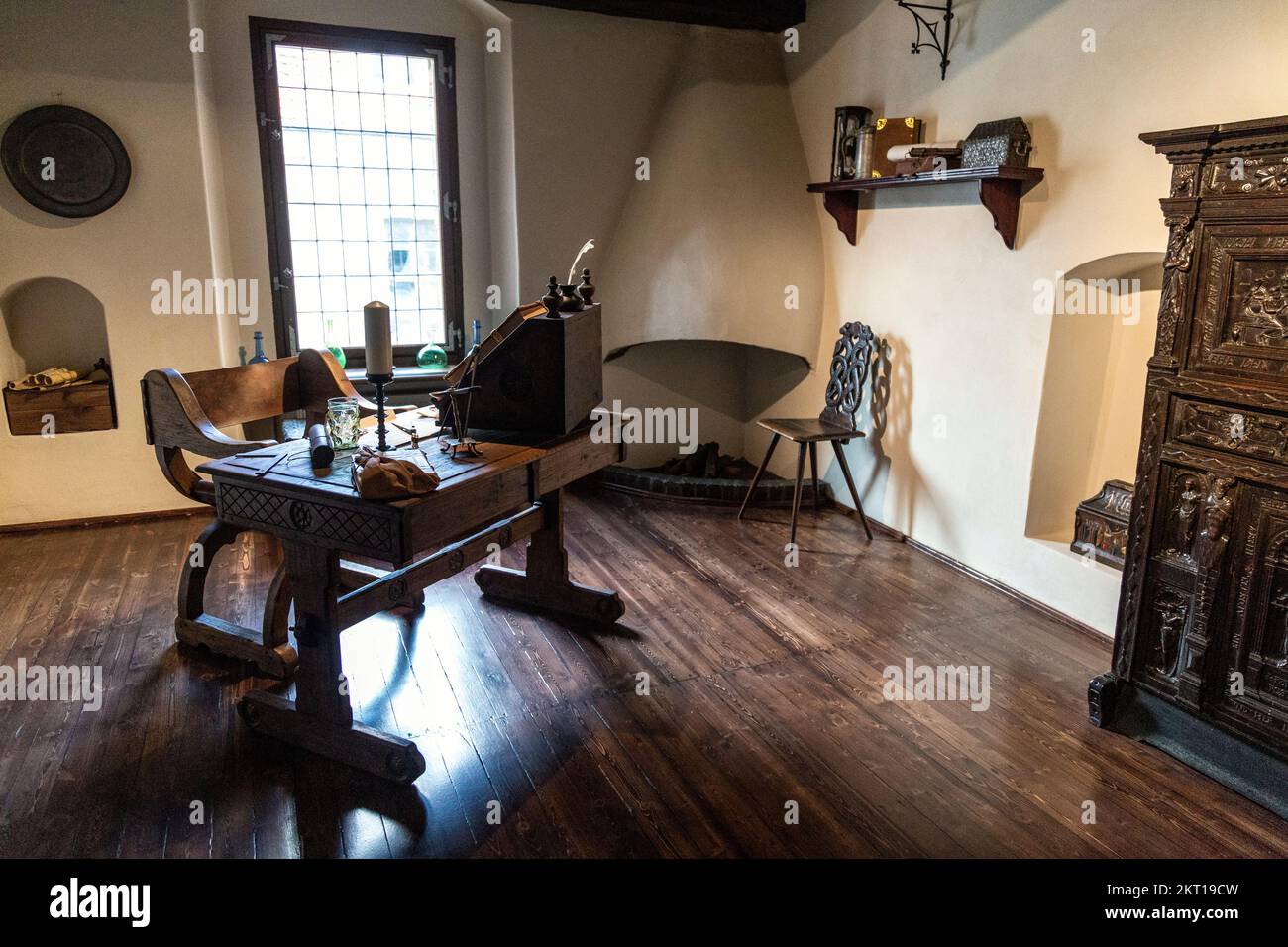 Living room and pear chimney inside the 14th century, gothic Copernicus ...