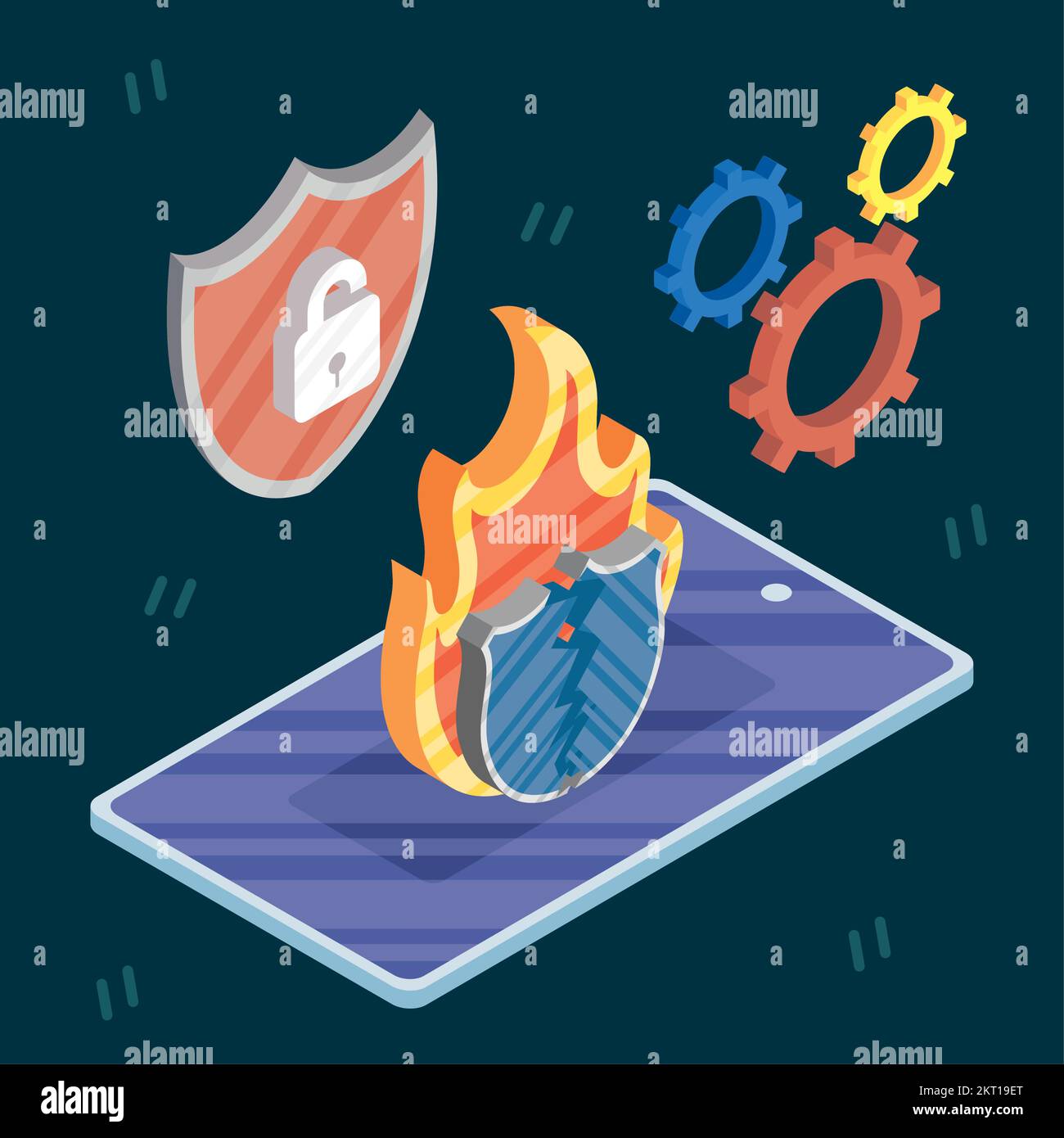 smartphone with cyber security icons Stock Vector Image & Art - Alamy