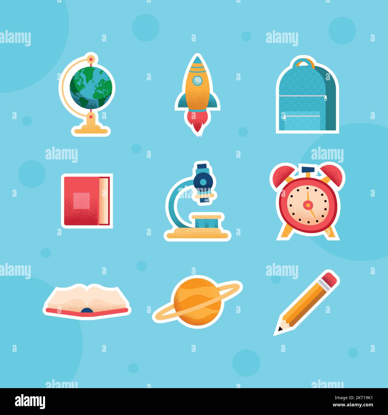 nine school supplies set icons Stock Vector Image & Art - Alamy