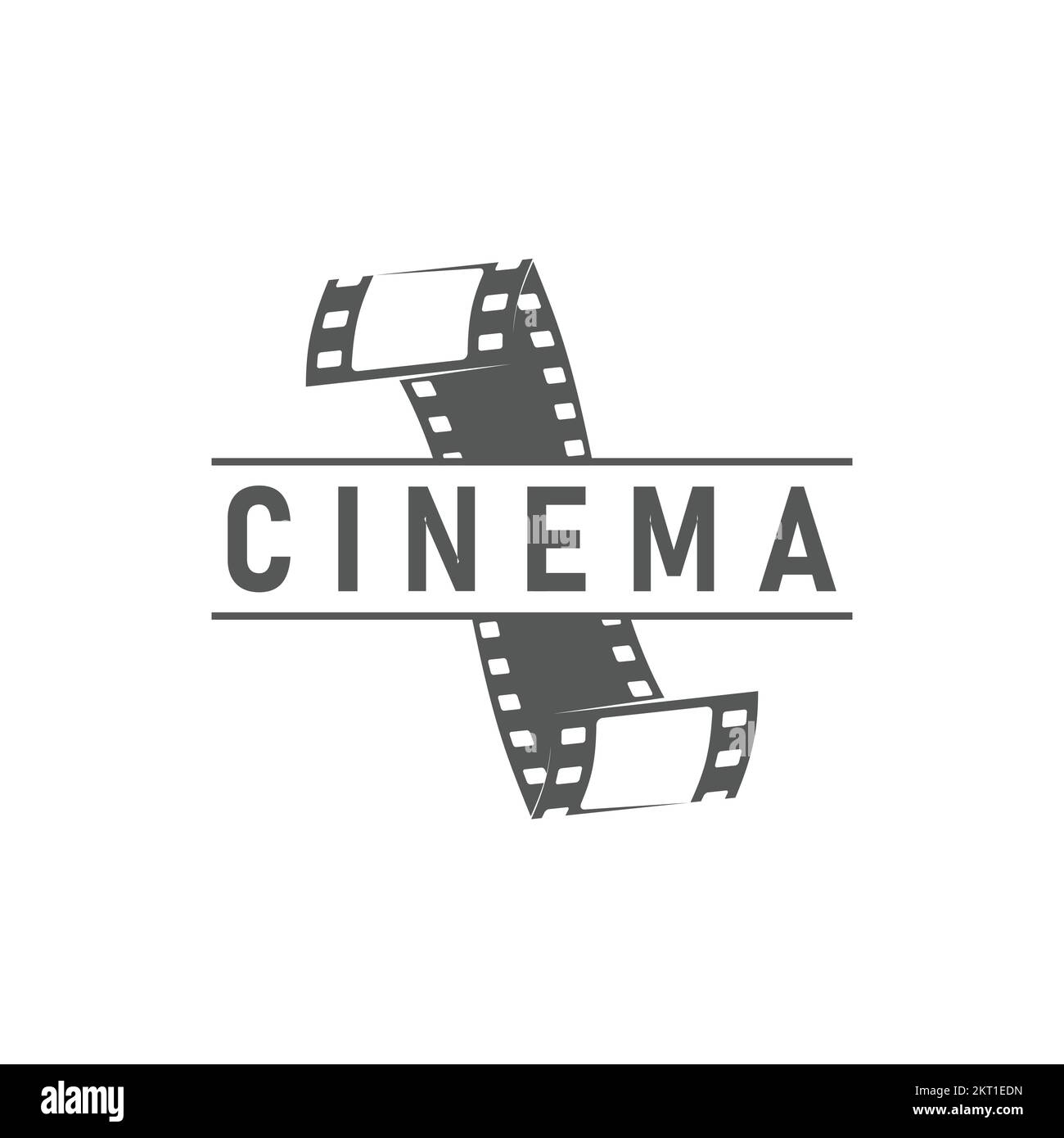 Cinema icon, movie theater emblem with film strip, vector ...