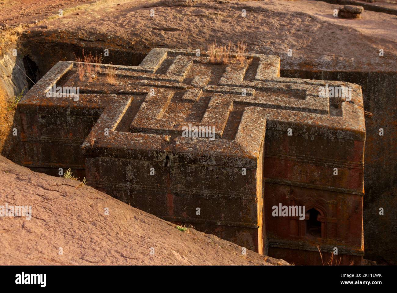 Rock-cut monolithic Church of Saint George, hills of Lalibela, Ethiopia ...