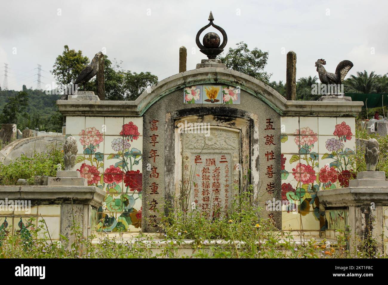Ipoh, Perak, Malaysia - November 2012: A beautiful vintage tombstone at ...
