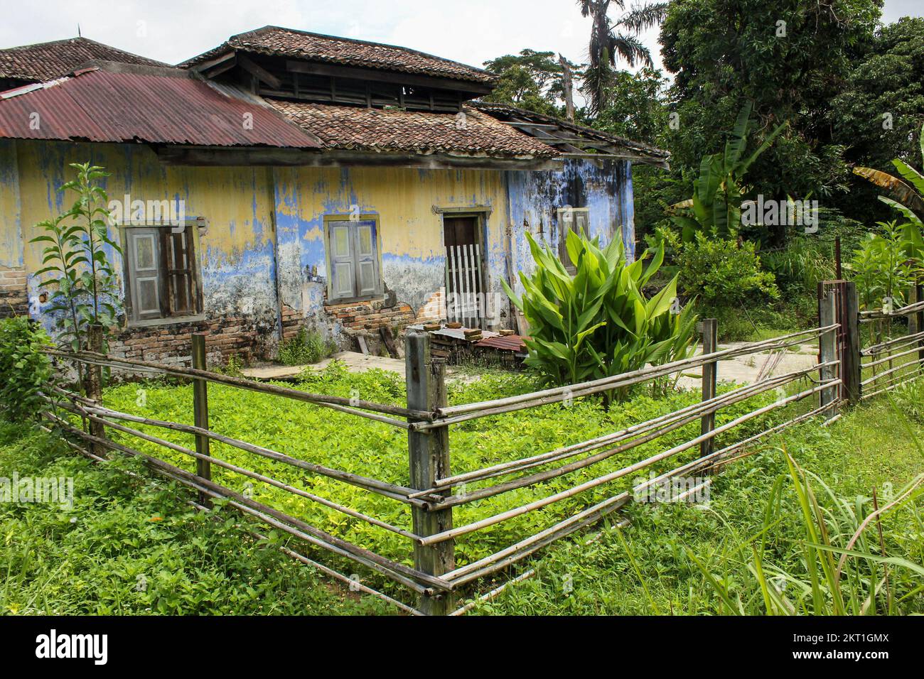 Ipoh, Perak, Malaysia - November 2012: An old vintage house with square ...