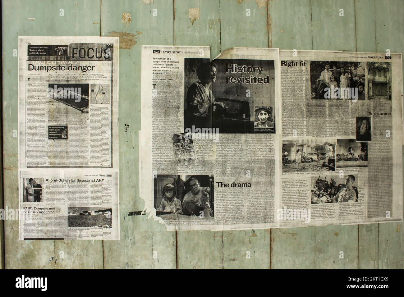 Ipoh, Perak, Malaysia - November 2012: Old, faded historic newspaper ...