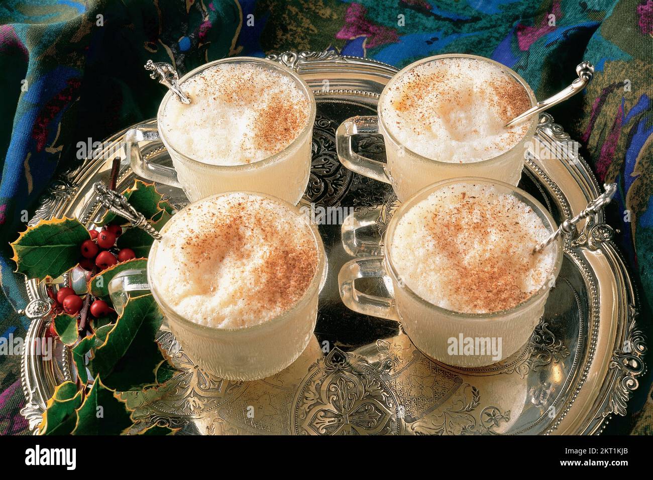 Jamaica Sunset in glasses on silver tray Stock Photo - Alamy