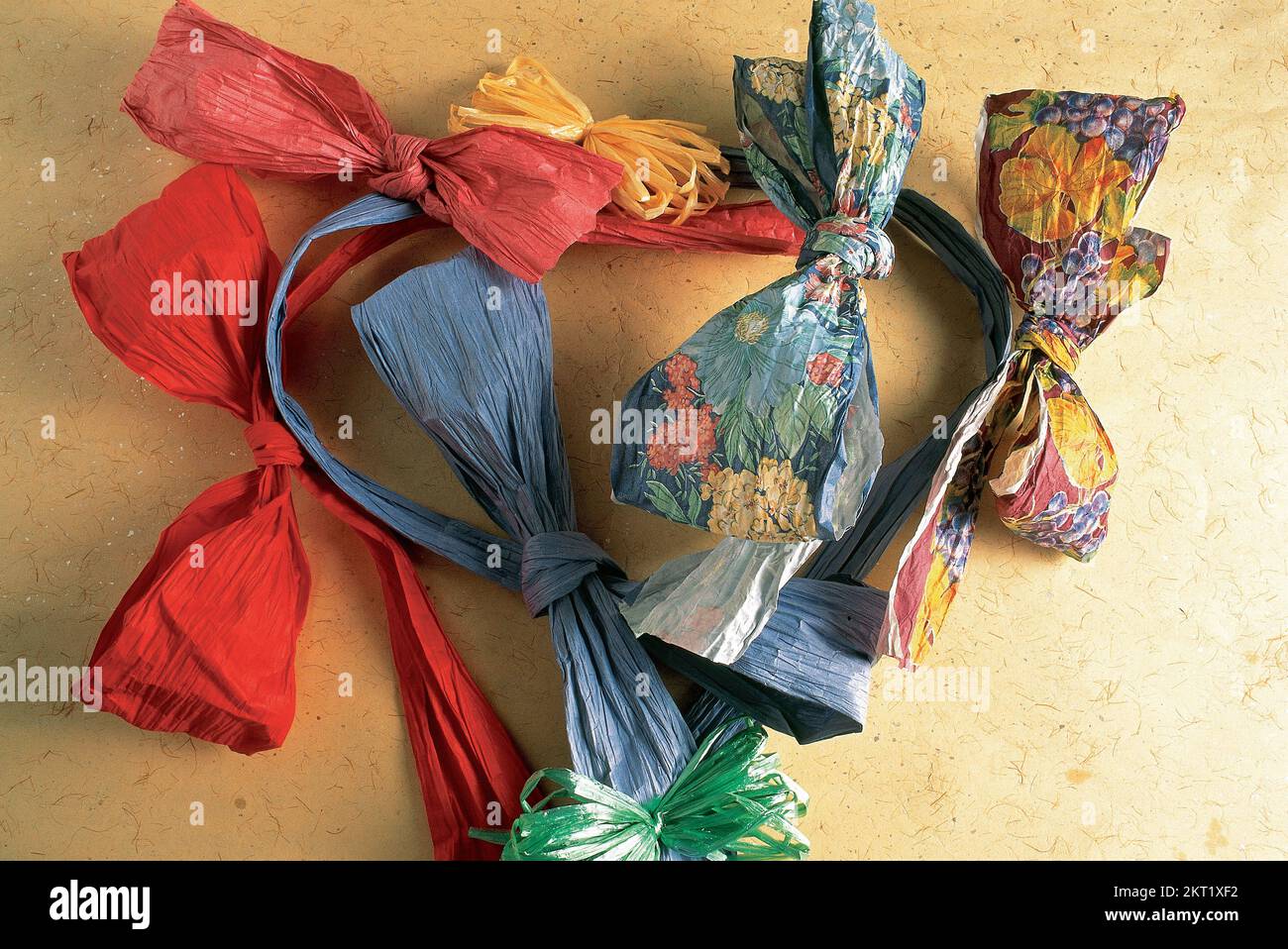A variety of ribbons tied in bows Stock Photo - Alamy