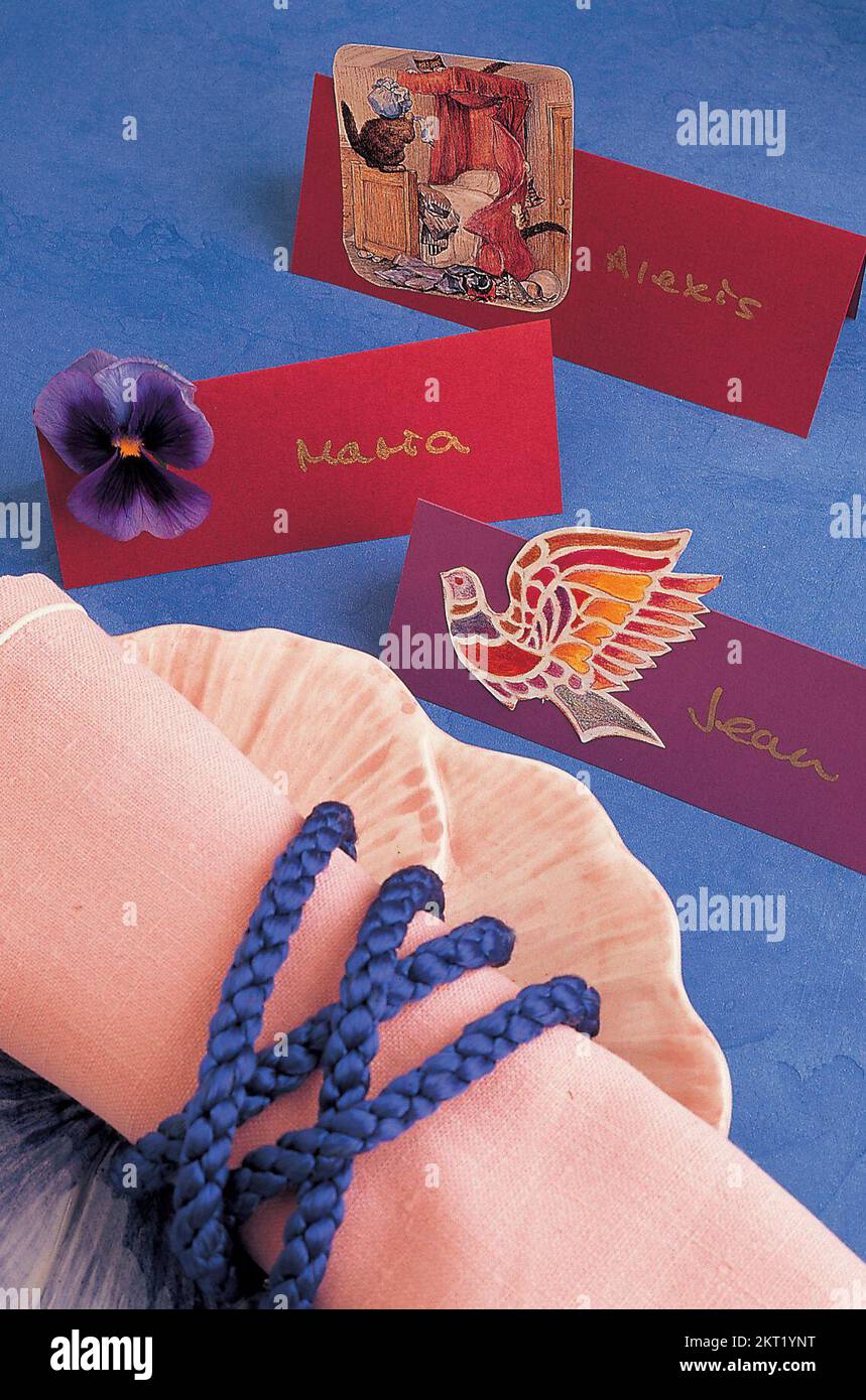 A selection of horizontal place cards Stock Photo - Alamy