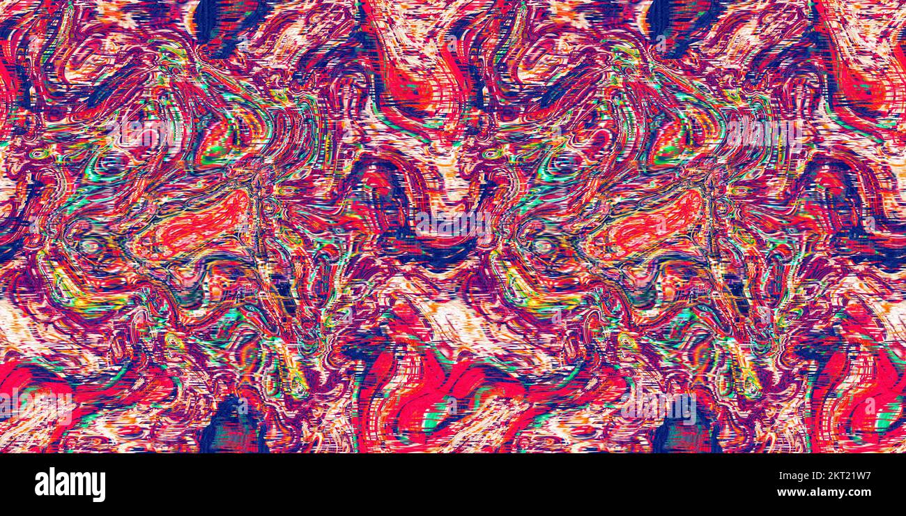 Vibrant pink distortion border. Bright colorful kitsch banner for fluid ...