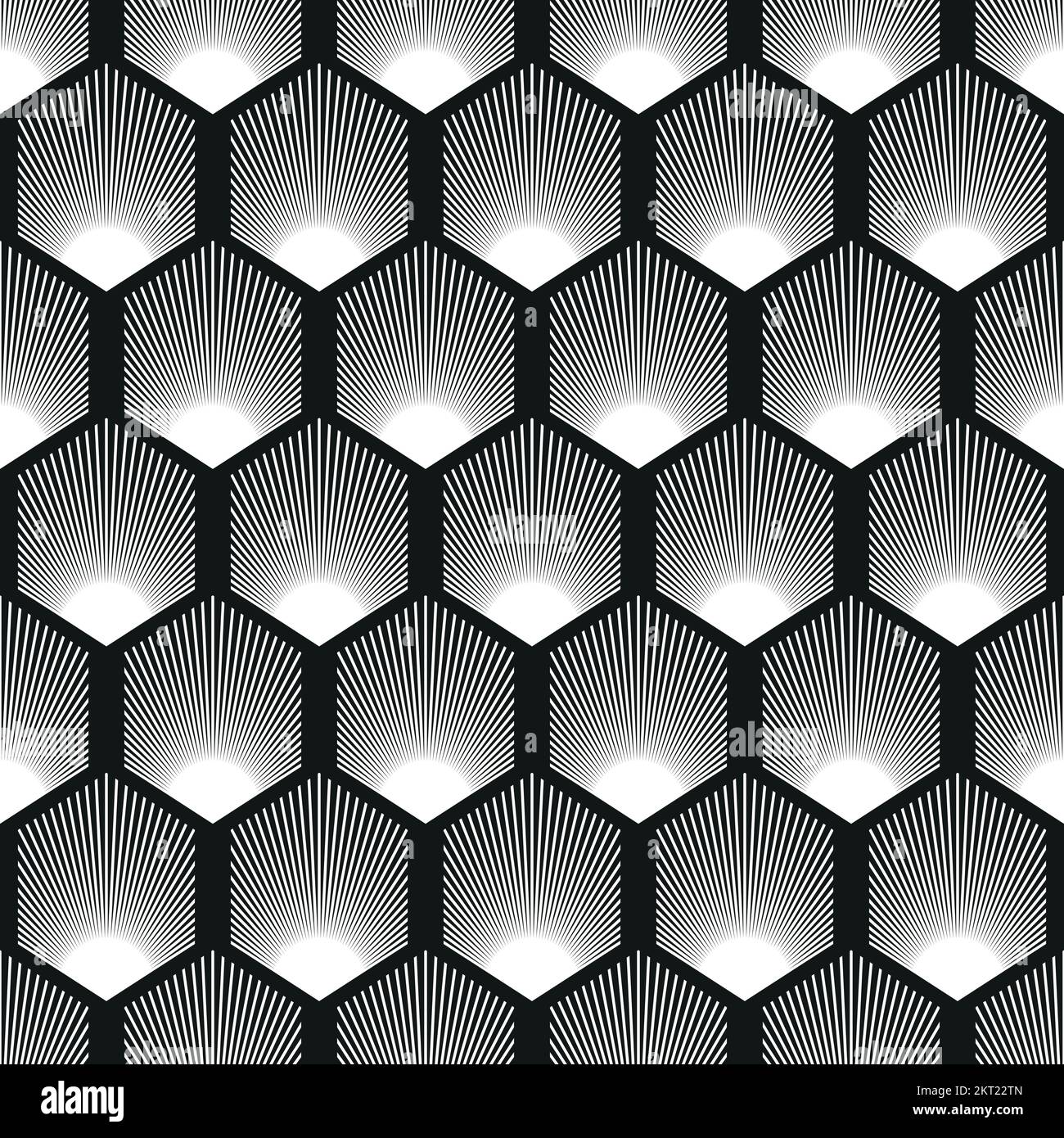 Seamless Art Deco radiating hexagonal pattern Stock Vector Image & Art ...
