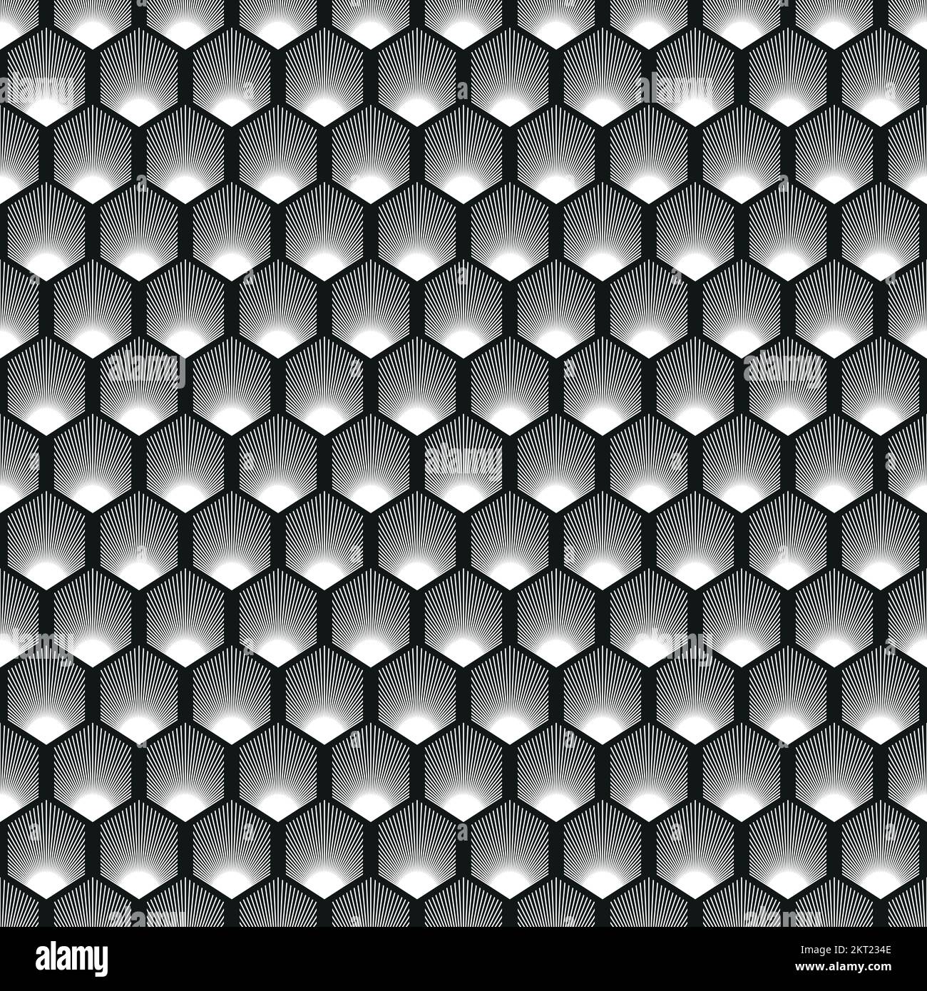 Seamless Art Deco radiating hexagonal pattern Stock Vector Image & Art - Alamy