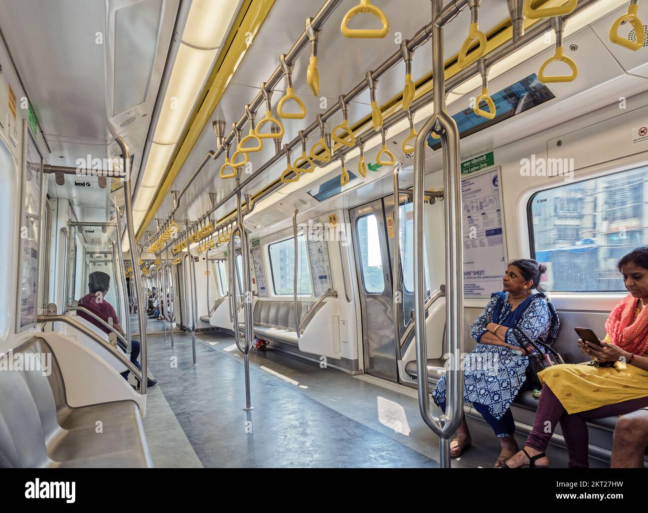 11 27 2022 New Mumbai Metro train is a Comfortable, modern, fast, new ...