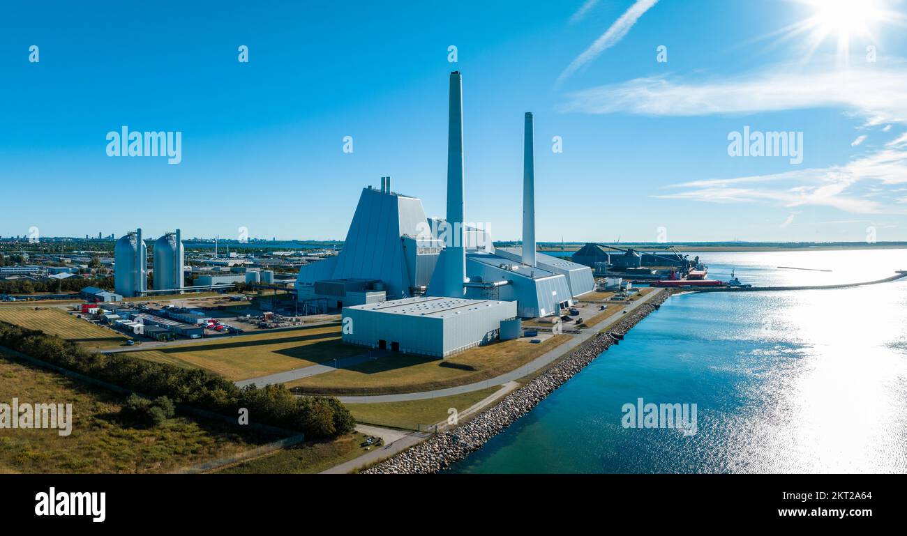 Aerial view of the most beautiful and eco friendly power plants in the ...