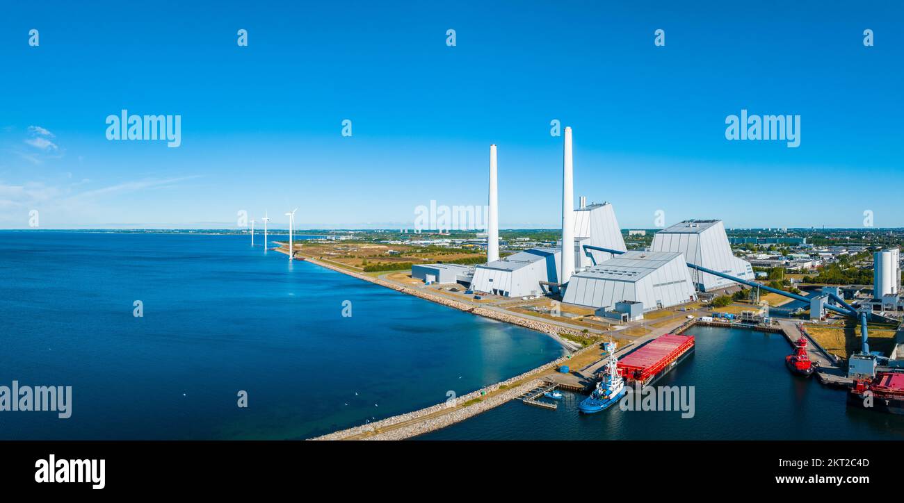 Aerial view of the most beautiful and eco friendly power plants in the ...