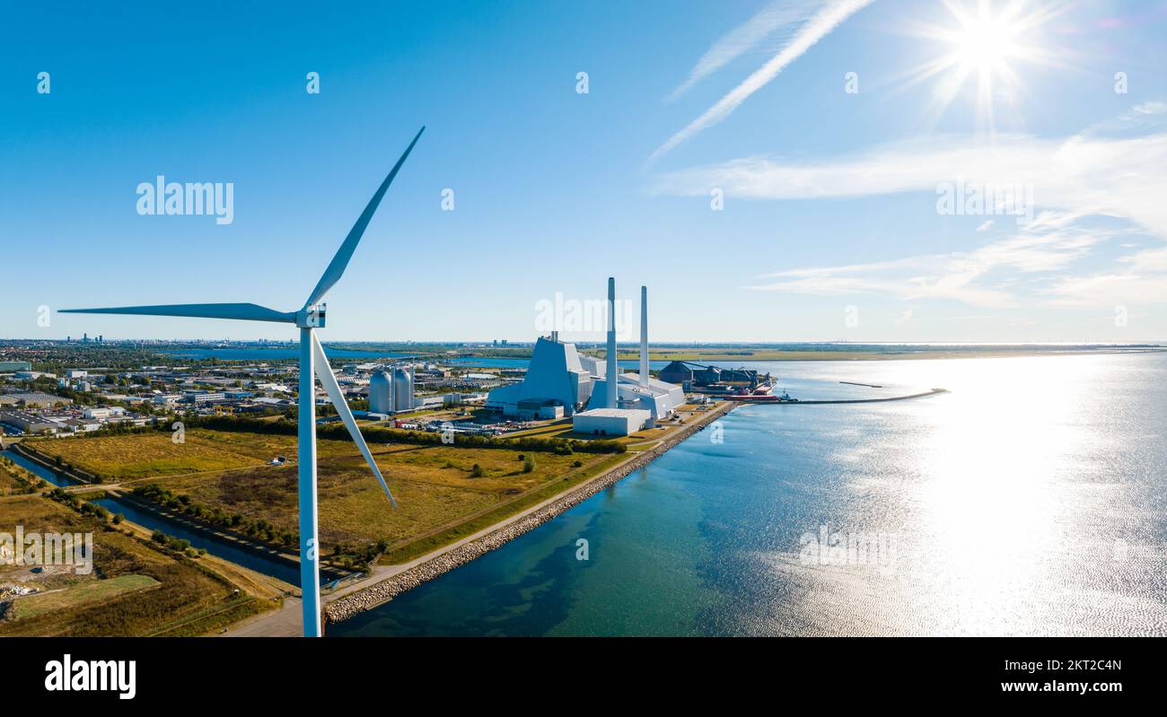 Aerial view of the most beautiful and eco friendly power plants in the ... Aerial view of the most beautiful and eco friendly power plants in the ...